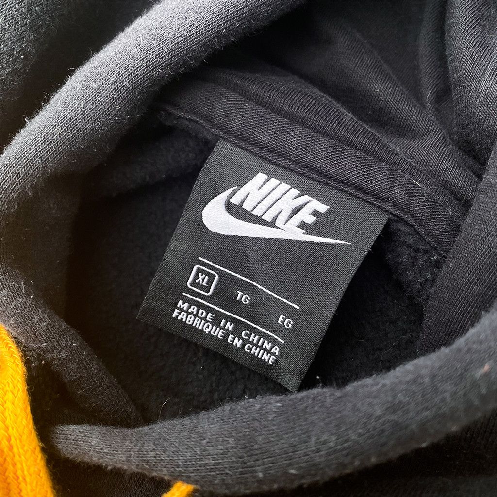 Nike Reworked Nike Patchwork Hoodie Black Mustard | Grailed