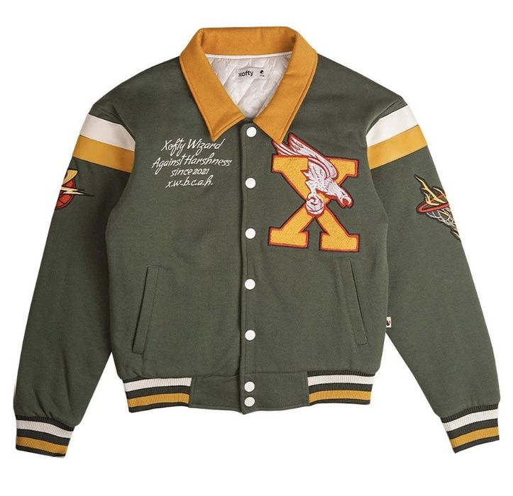 Bomber Jacket varsity jacket wizard green jacket varsity colar ...