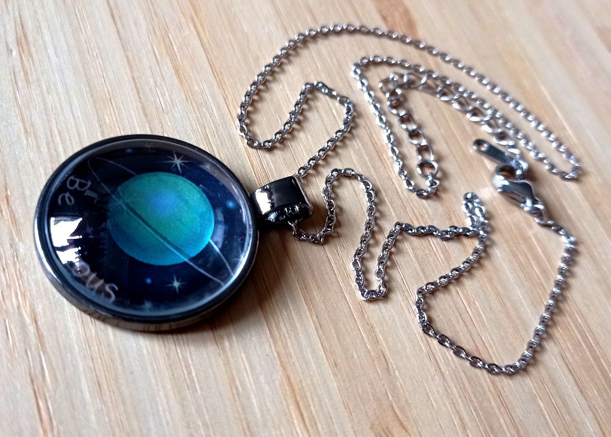 Hysteric Glamour × Japanese Brand × Vintage Punk Tiny Planet Uranus Art Crafted Silver Necklace ...