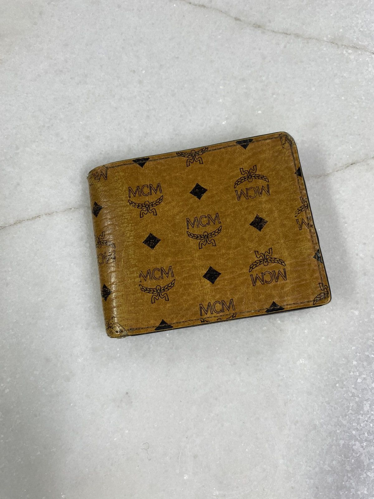 Designer × MCM MCM Monogram Leather Men’s Bifold Wallet Preowned | Grailed