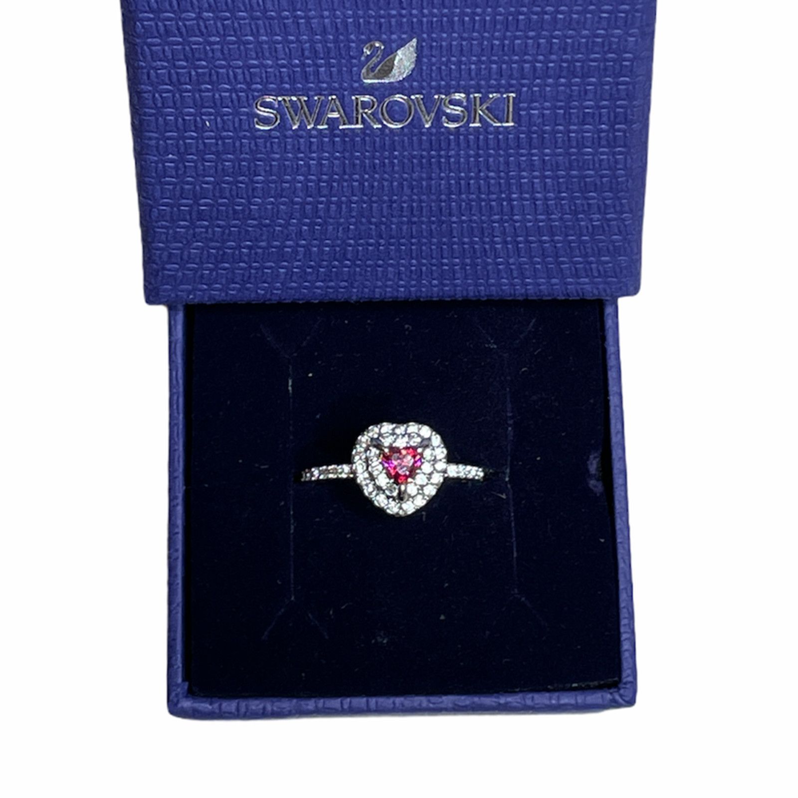 Swarovski Swarovski One Ring Heart Red Rhodium Plated Size 6 Grailed