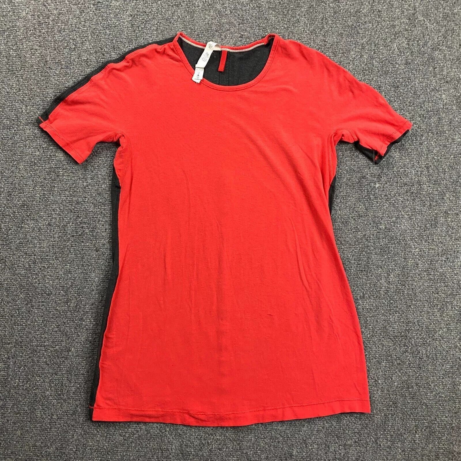 Lululemon Lululemon Top Womens 8 Red Gray Short Sleeve Stretch Active ...