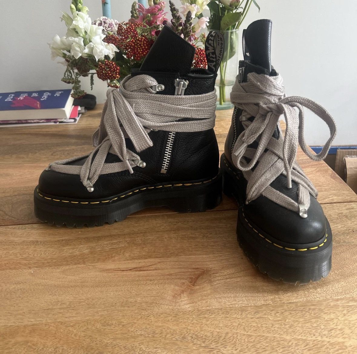 Rick Owens Rick Owens x Dr Martens 1460 jumbo lace pentagram boots ...