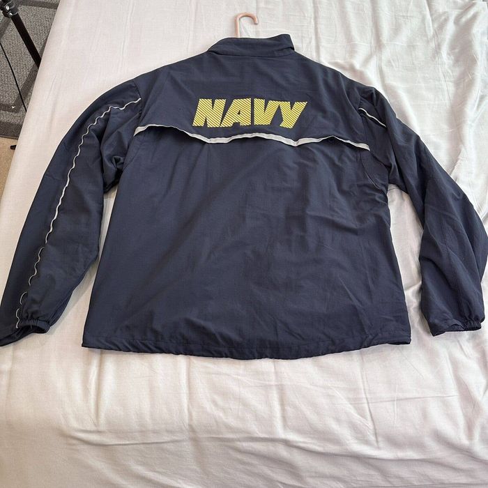 Military US Navy PT Jacket Blue L Full Zip Reflective USN made in USA ...
