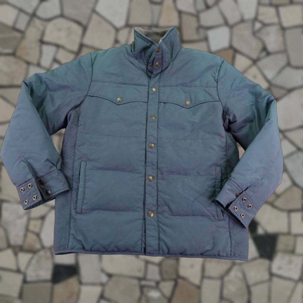Roper Roper Jacket Mens M Blue Puffer Western Down Feather Coat Snap Up ...