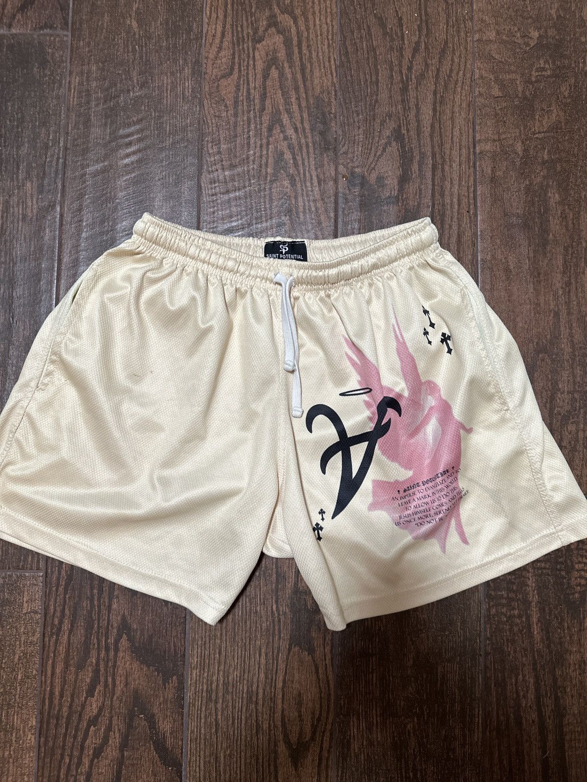 Streetwear Light Yellow Saint Potential shorts | Grailed
