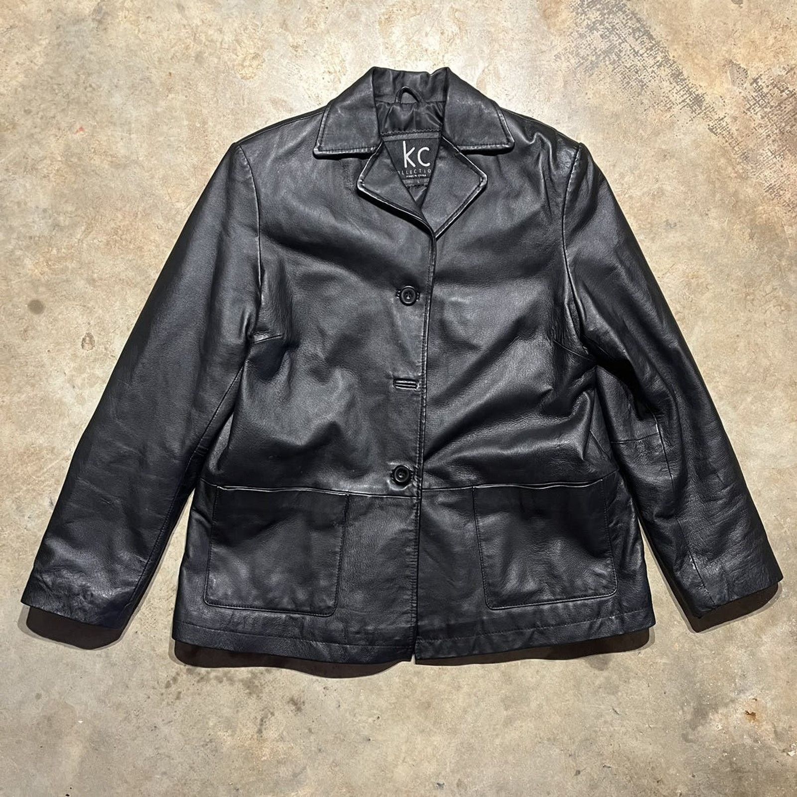 Leather × Leather Jacket × Vintage Vintage 2000s KC Collection Black ...