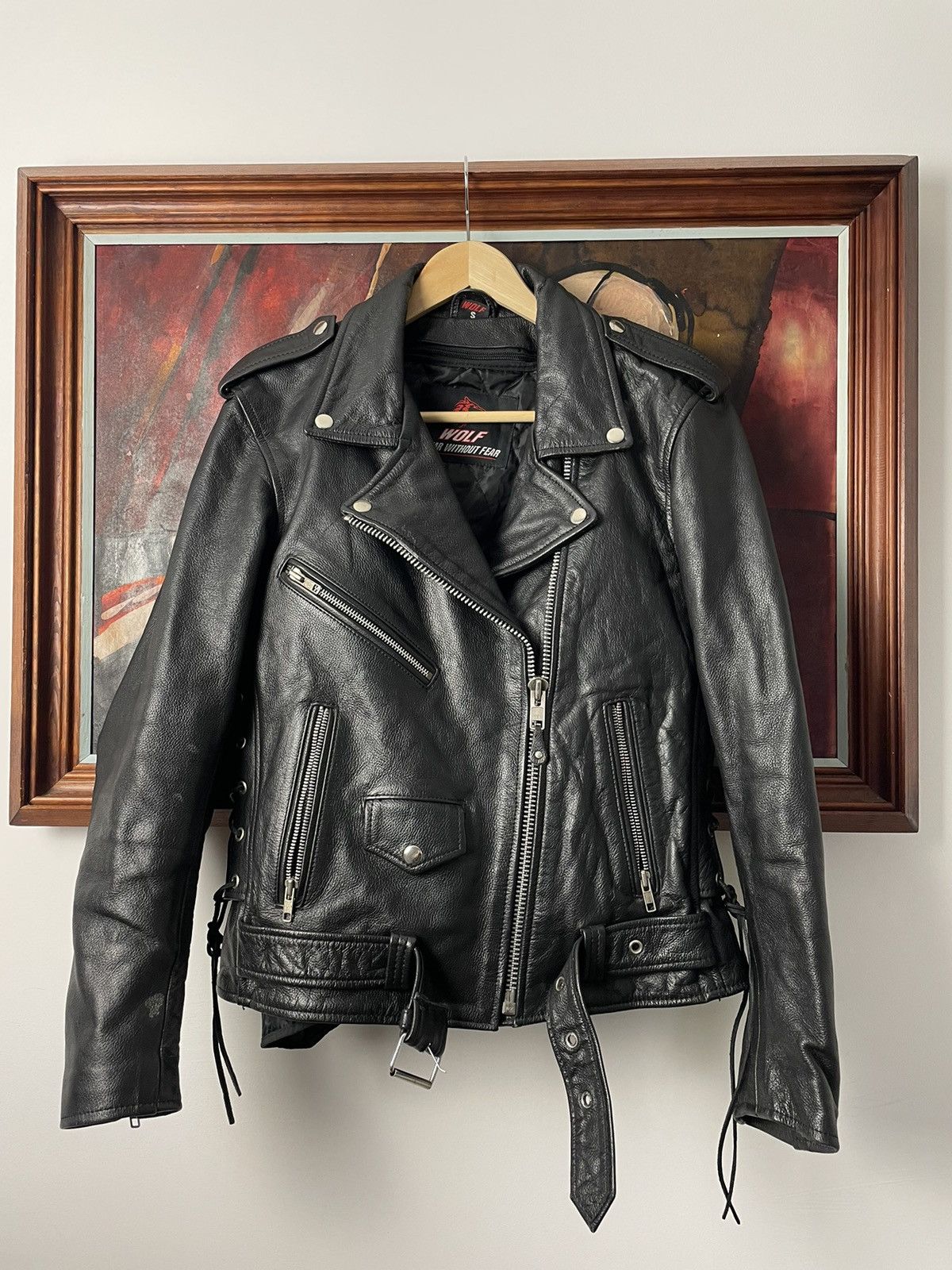 Leather × Leather Jacket × Vintage Rare Vintage 90s Leather Jacket High ...