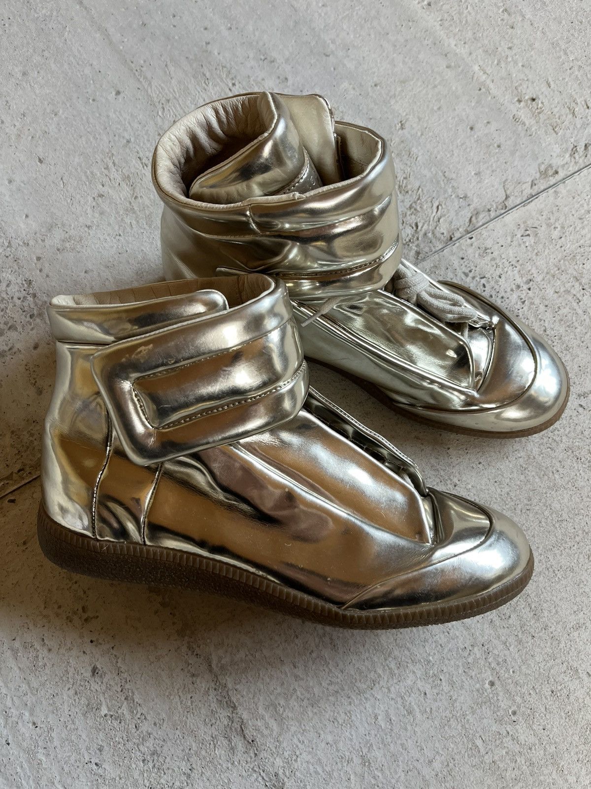 Maison Margiela Maison Martin Margiela “Mirror” Gold Future Hi-Top ...