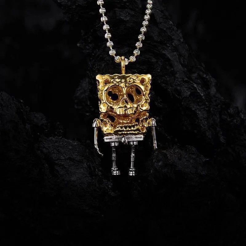 Chain × Jewelry × Streetwear SpongeBob Skeleton Pendant Necklace | Grailed