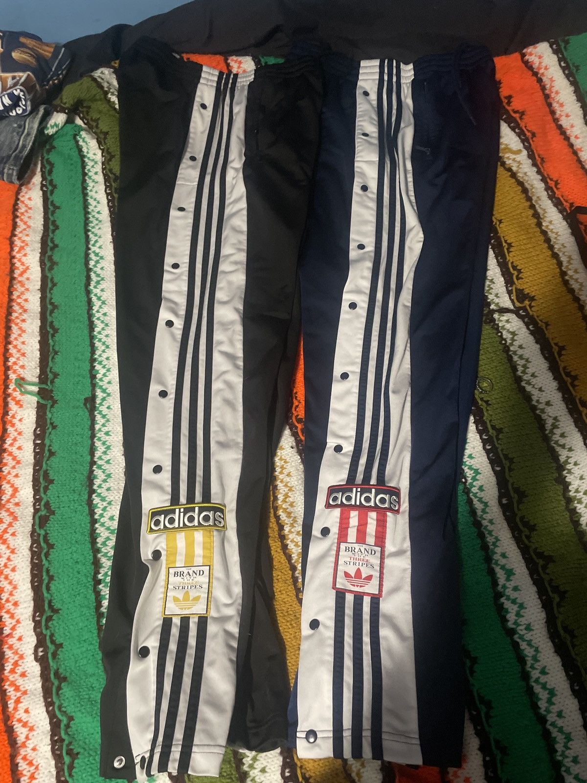Adidas Adidas button up pants navy blue and black(selling as pair ...