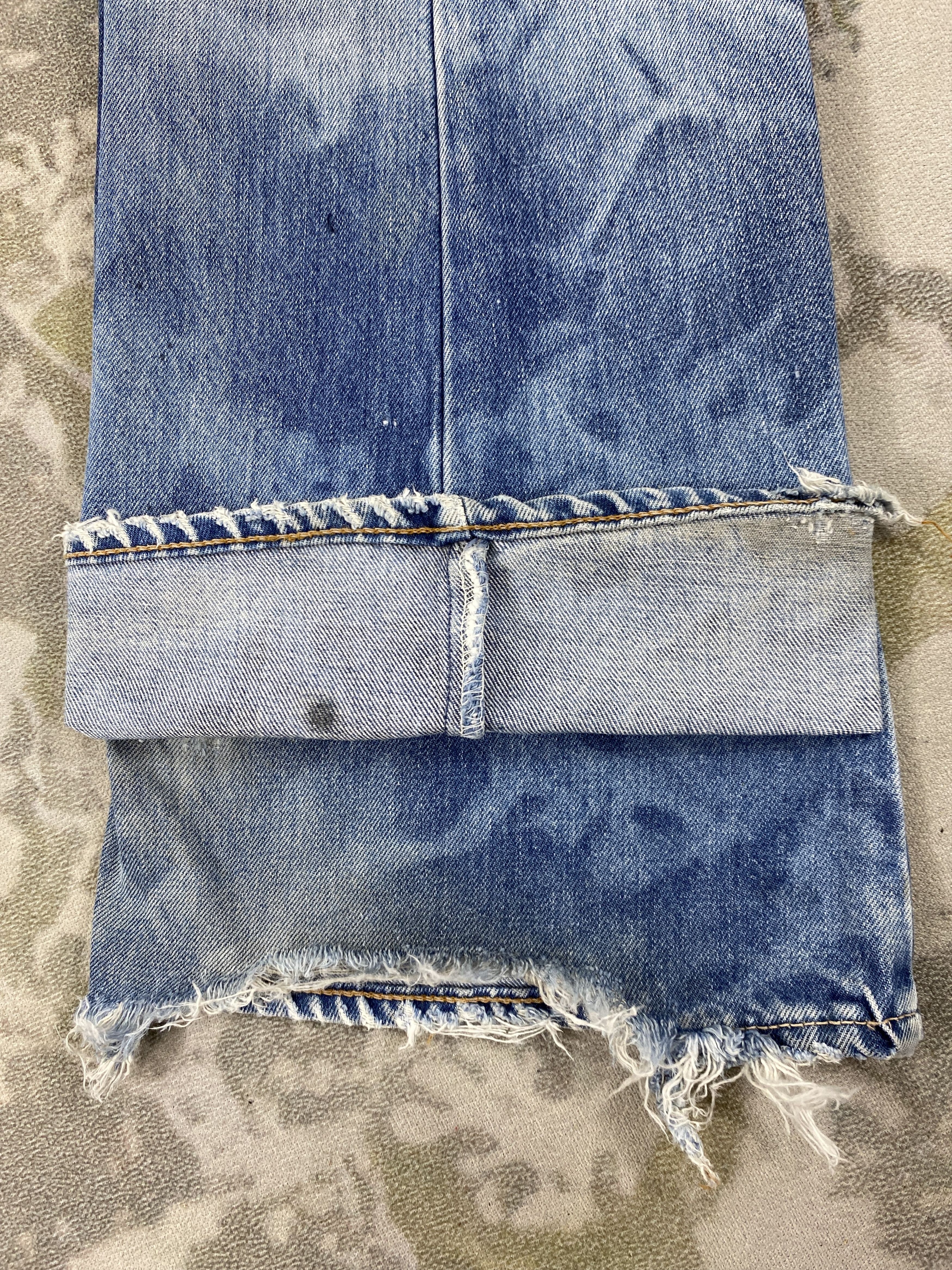 Hype Distressed Blue Vintage Big John Flare 27x30.5 Denim- JN3910 | Grailed