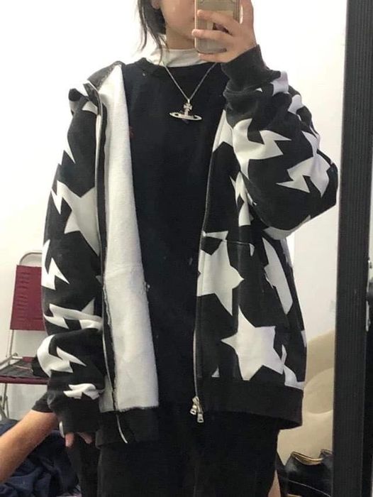 Bape Sta Pattern Full Zip Hoodie | Grailed