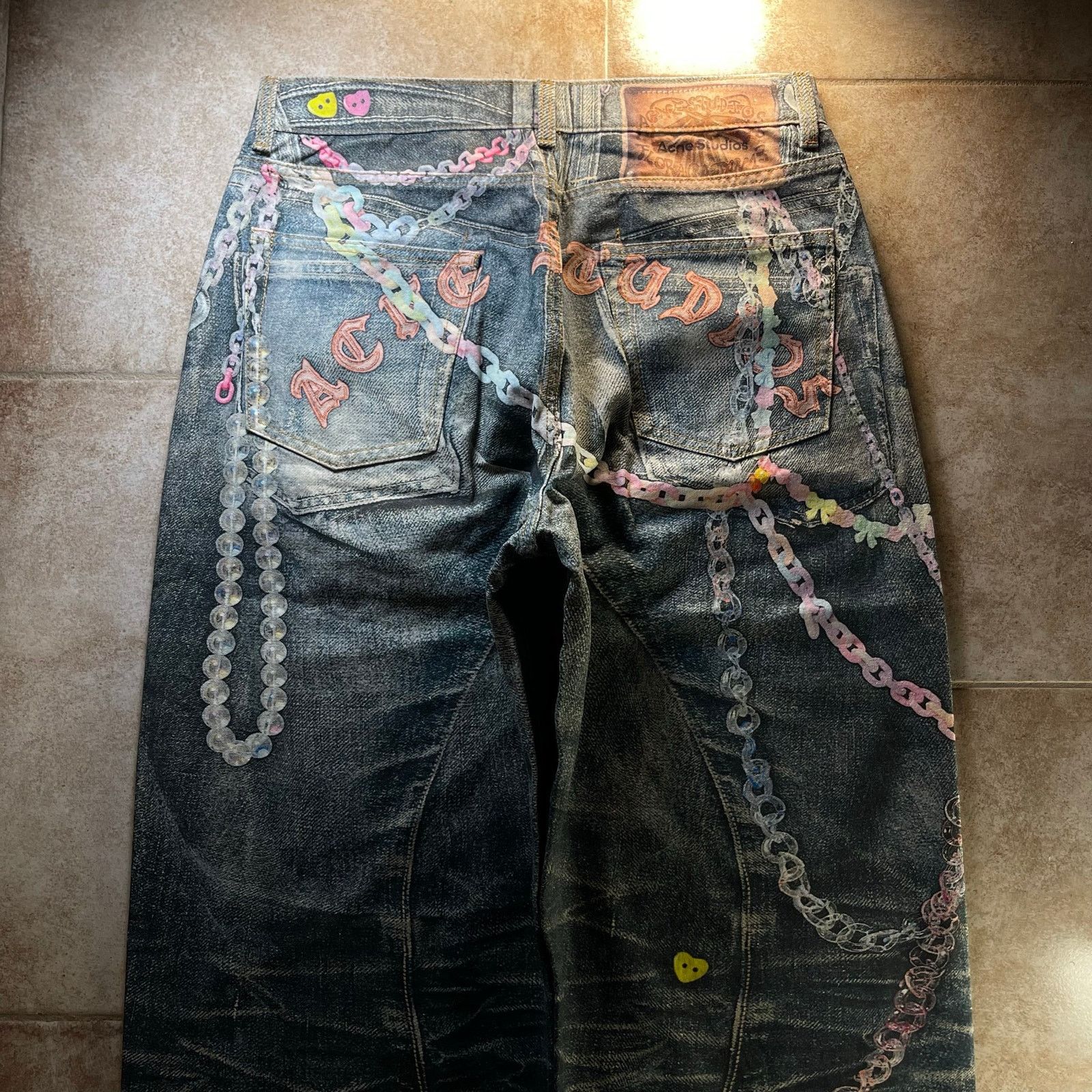 Acne Studios Acne Studios 1981 3D Candy Keychain Print Baggy Denim ...