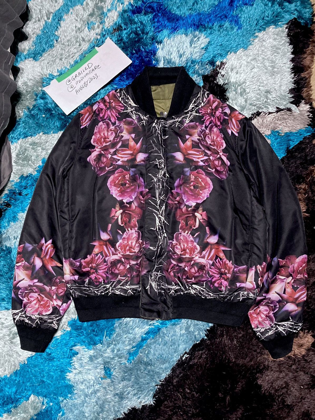 Givenchy $2495 TISCI REVERSIBLE THORN N ROSES BOMBER M1-A1 MILITARY ...