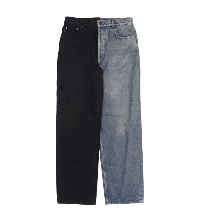 Balenciaga Balenciaga 2 tone split jeans denim blue & black | Grailed
