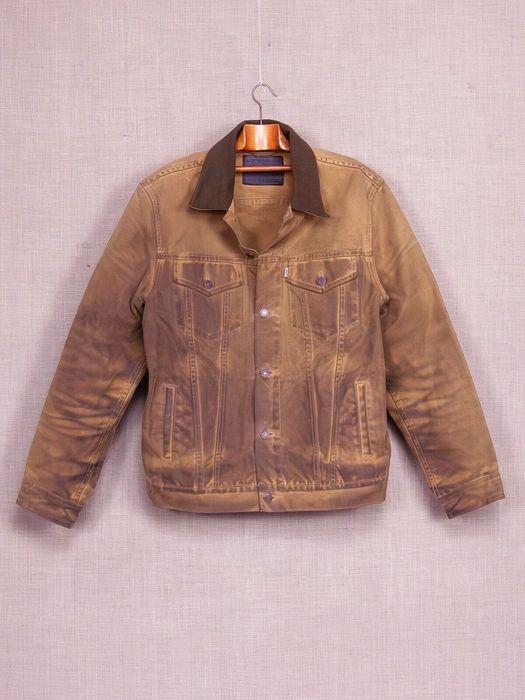 Levi's Sz XL Levi’s x Filson Tan Waxed Tin Cloth Trucker Jacket | Grailed