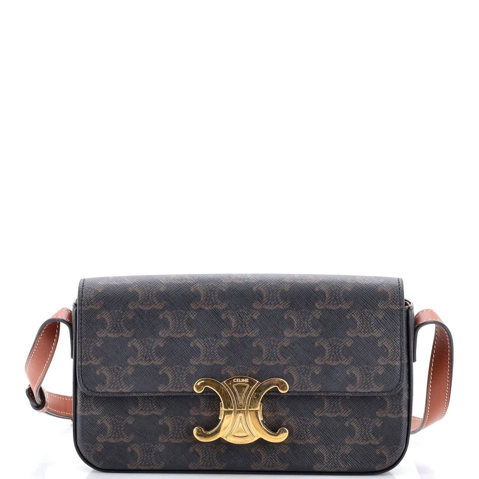 Celine Triomphe East-West Shoulder Bag Triomphe Coated Canvas | Grailed