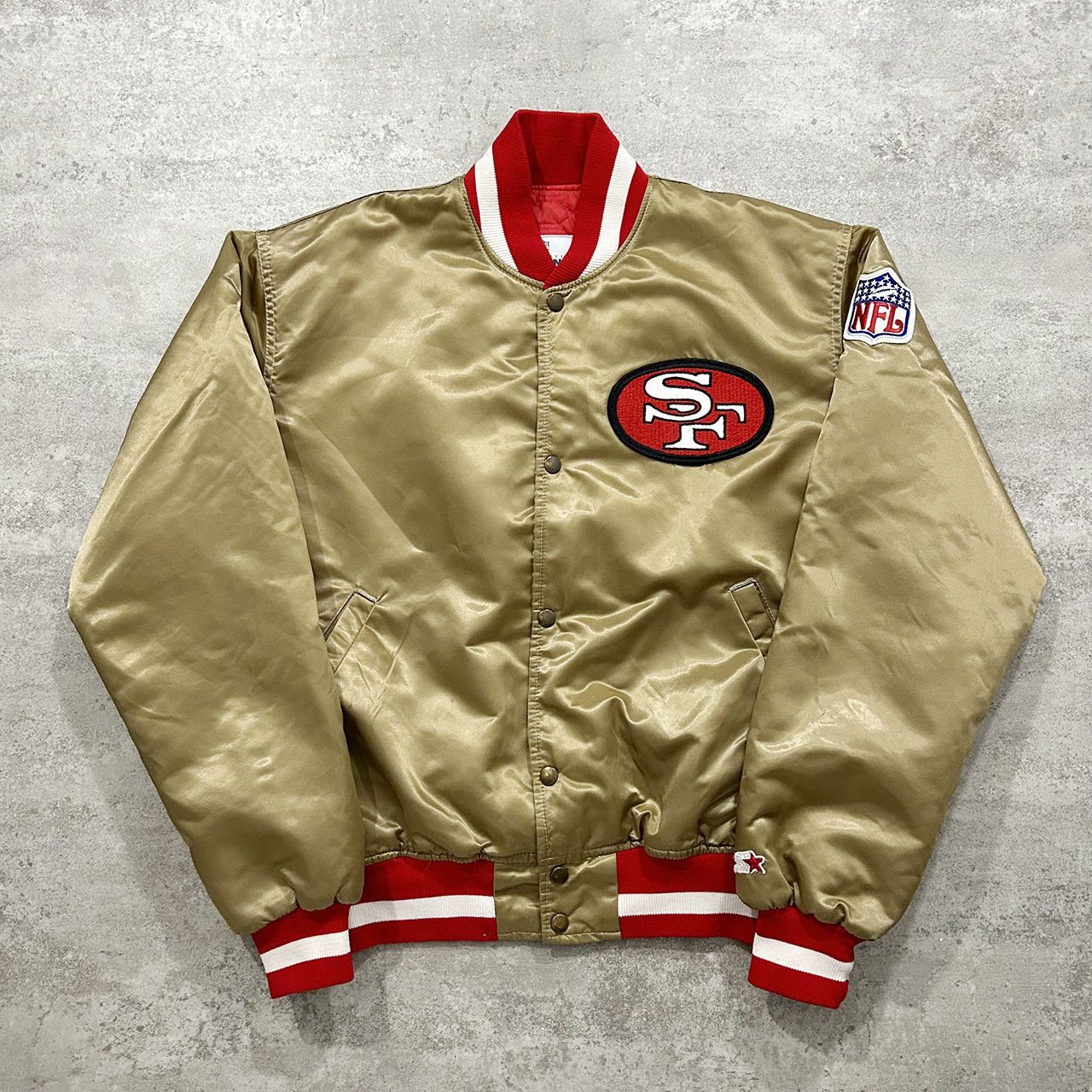 Vintage VTG 90s NFL SAN FRANCISCO 49ERS STARTER SATIN BOMBER JACKET ...