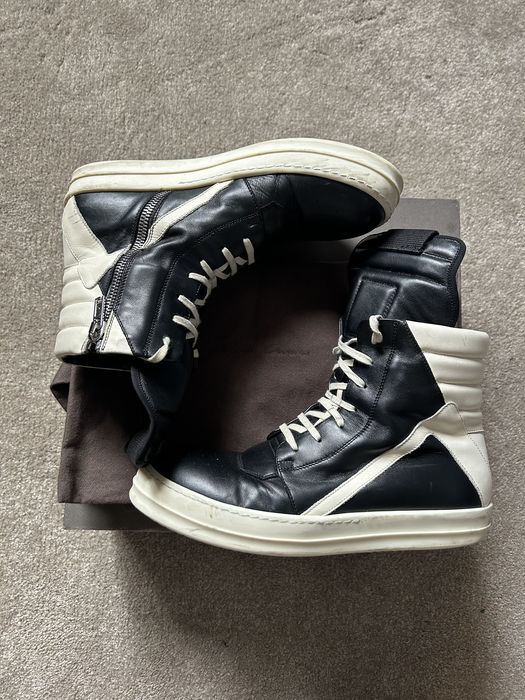 Rick Owens *OG ALL* Rick Owens Black / White Geobaskets - Size 44.5 ...