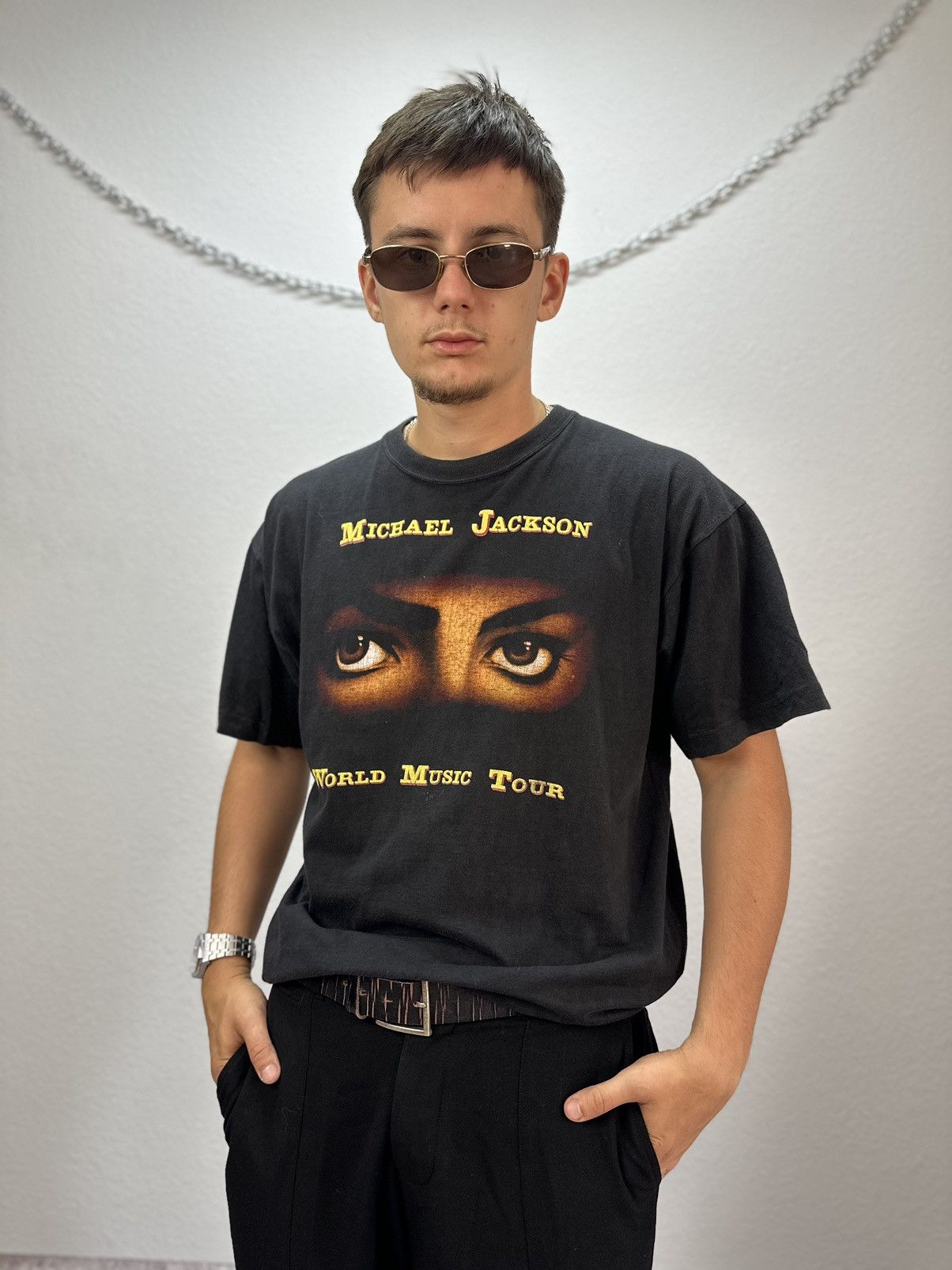 Band Tees × Michael Jackson × Vintage Vintage Y2K T-shirt Michael Jackson sk8 opium central logo ...