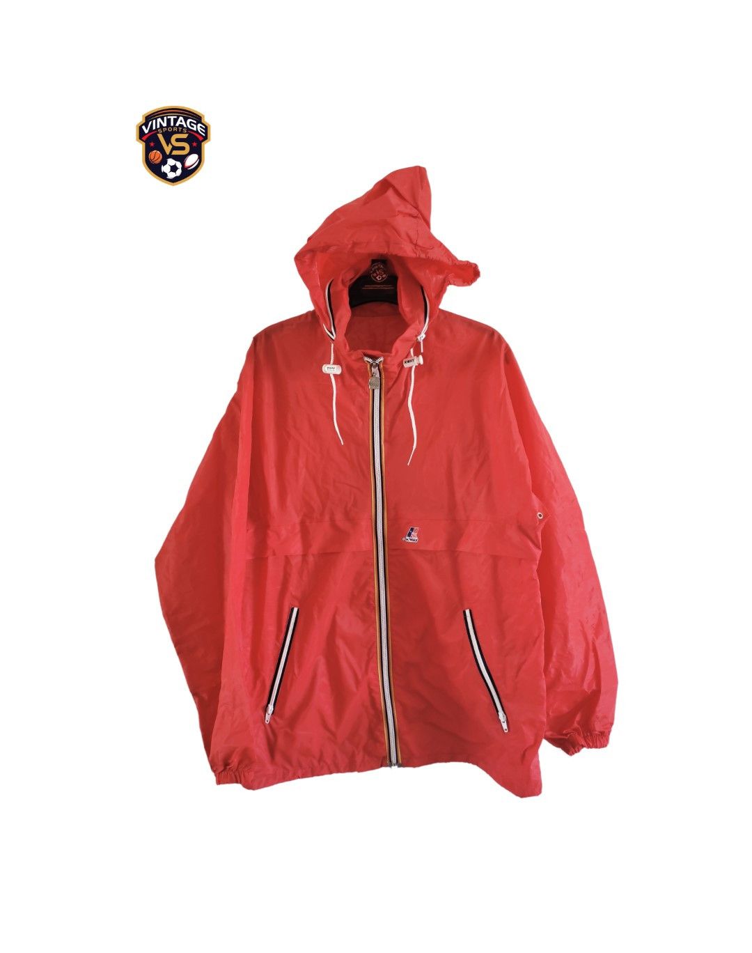 K Way K-Way Windbreaker Cagoule Jacket Red Nylon | Grailed