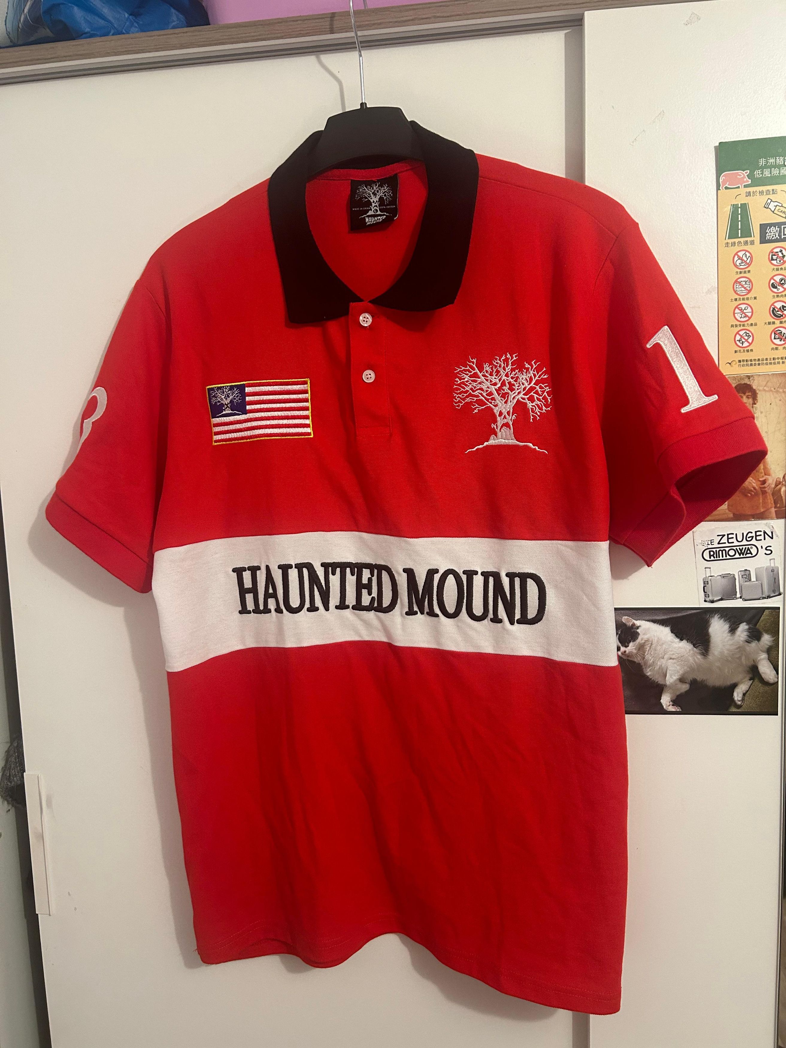 Drain Gang × Haunted Mound Sematary haunted mound polo red size L | Grailed
