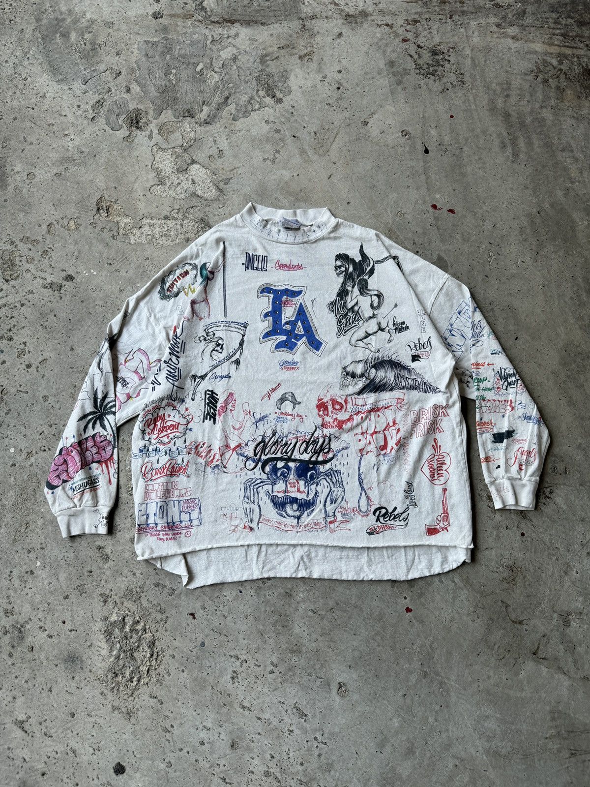 Born X Raised Saint Michael Born X Raised Graffiti Long Sleeve T-shirt ...