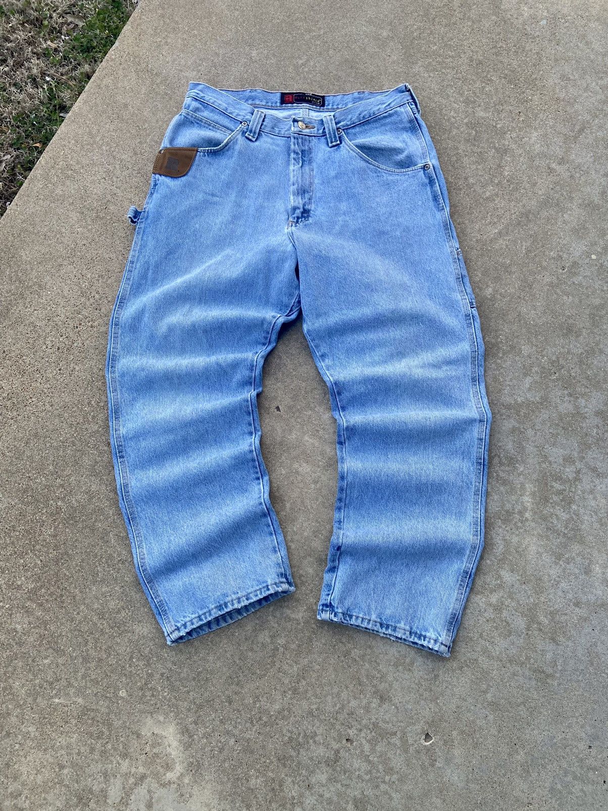 Vintage Crazy Vintage Baggy Y2K Light Wash Wrangler Work Jeans USA | Grailed