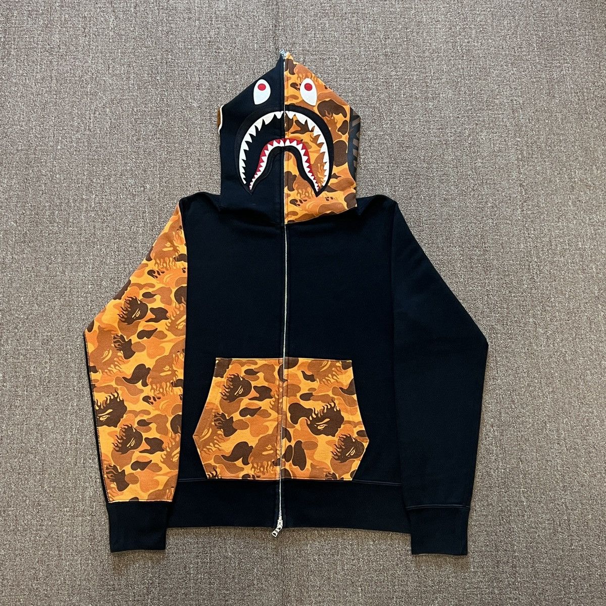Bape × Japanese Brand × Streetwear Bape 20 Anniversary Fire Camo Shark ...