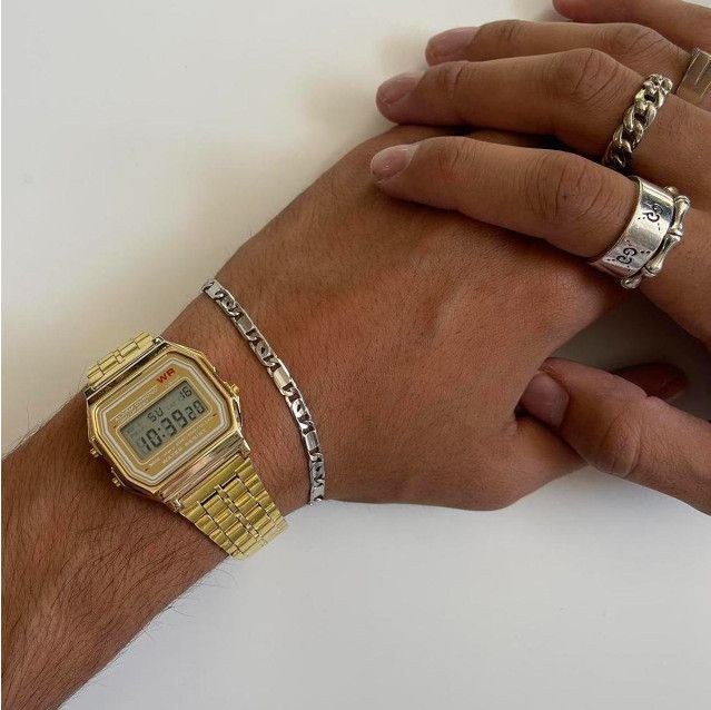 Casio Y2K 2000s vintage retro gold stainless steel digital watch | Grailed