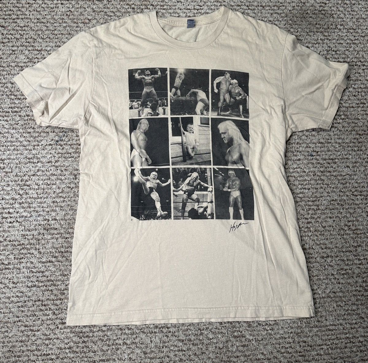 Streetwear × Vintage × Wwe Vintage Hulk Hogan Tan T Shirt | Grailed