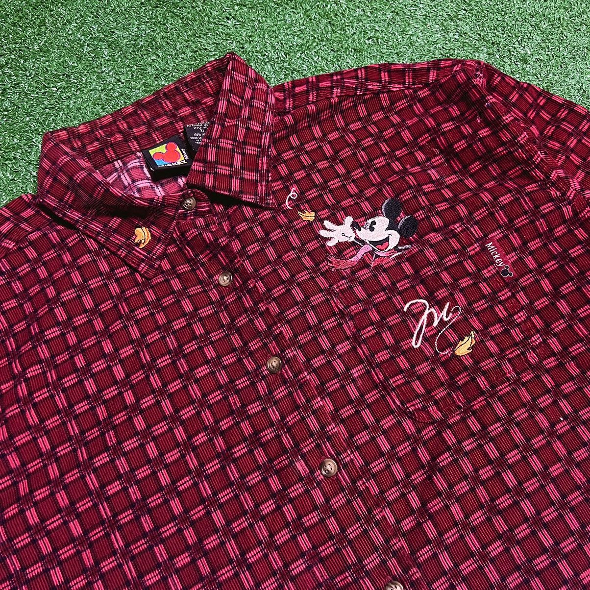 Vintage Vintage 90s Disney Mickey Mouse Embroidered Plaid Flannel | Grailed