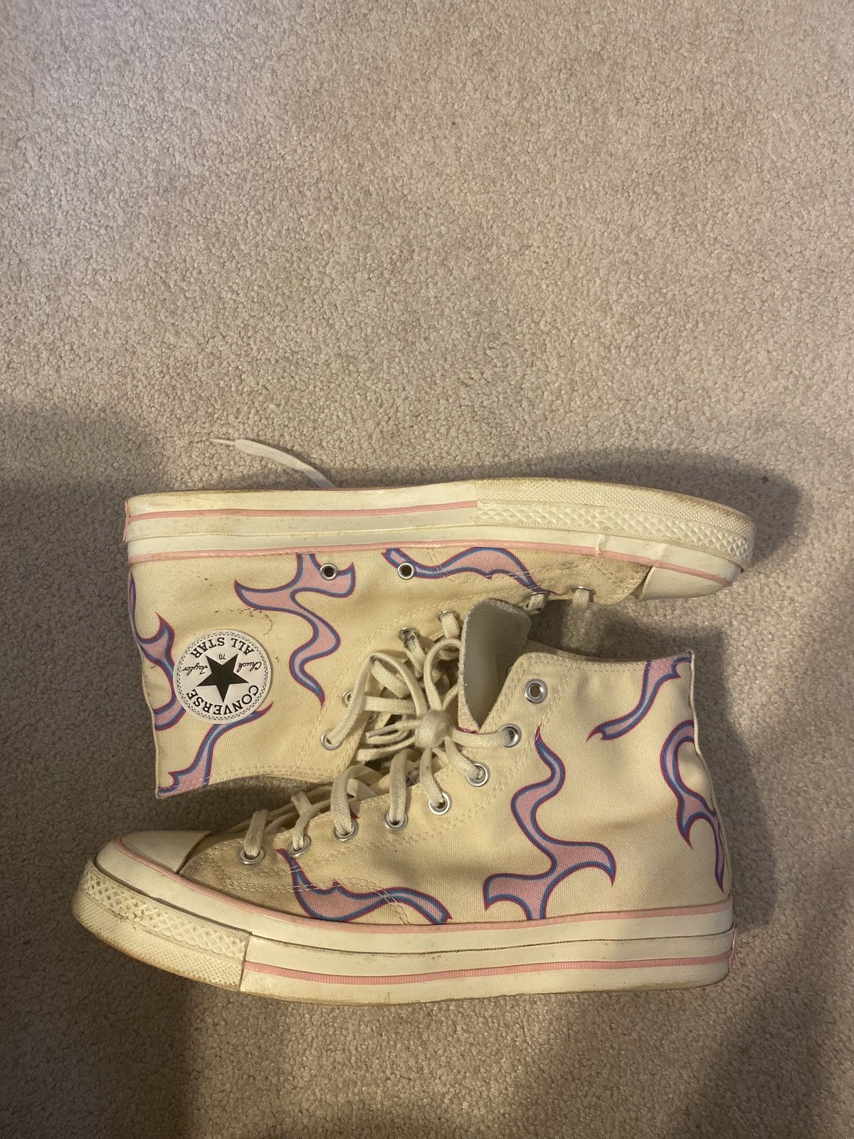 Converse Golf Wang Tyler the Creator Converse Yellow Flame | Grailed