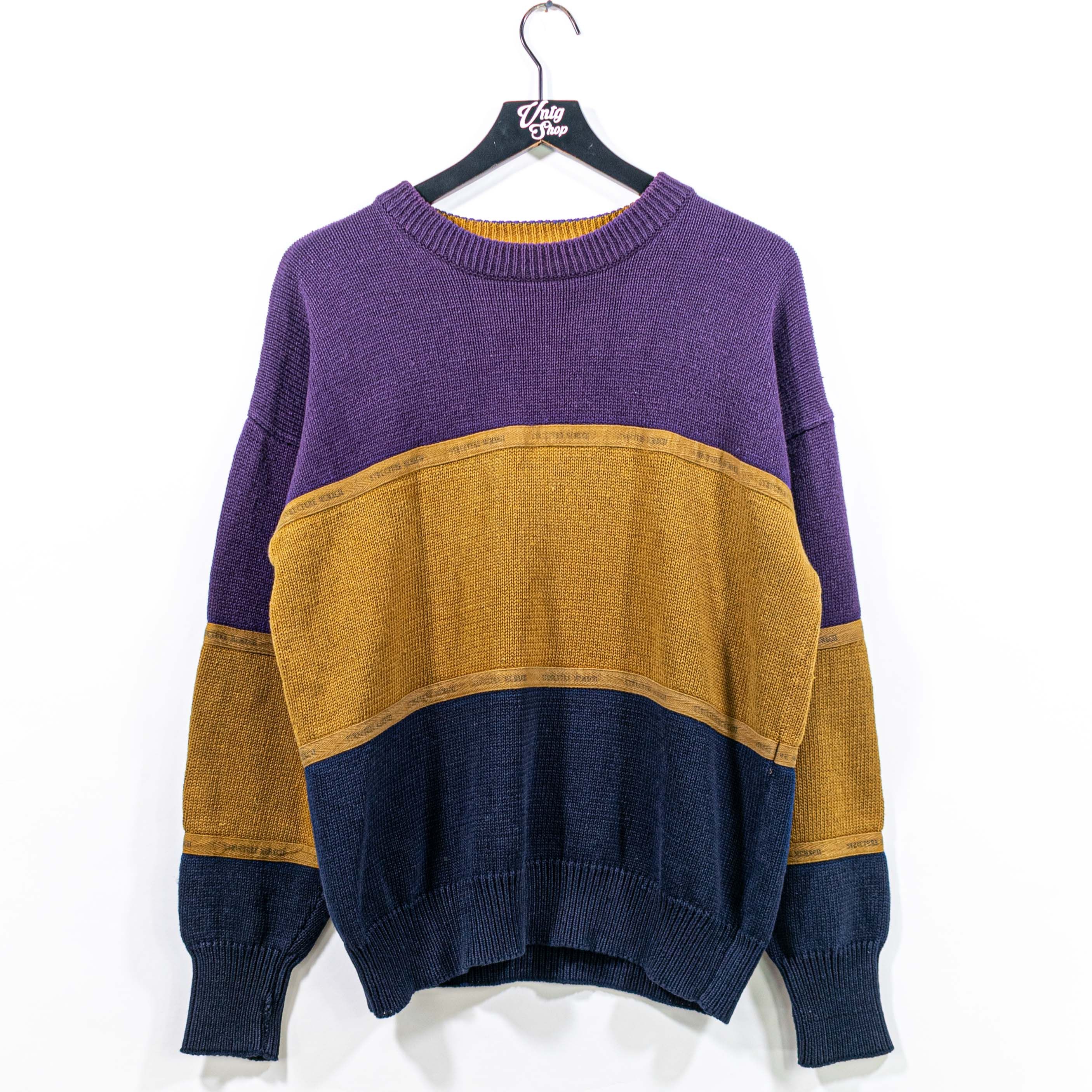 Vintage Structure Striped Colorblock Sweater VTG 90s Preppy Hip Hop ...