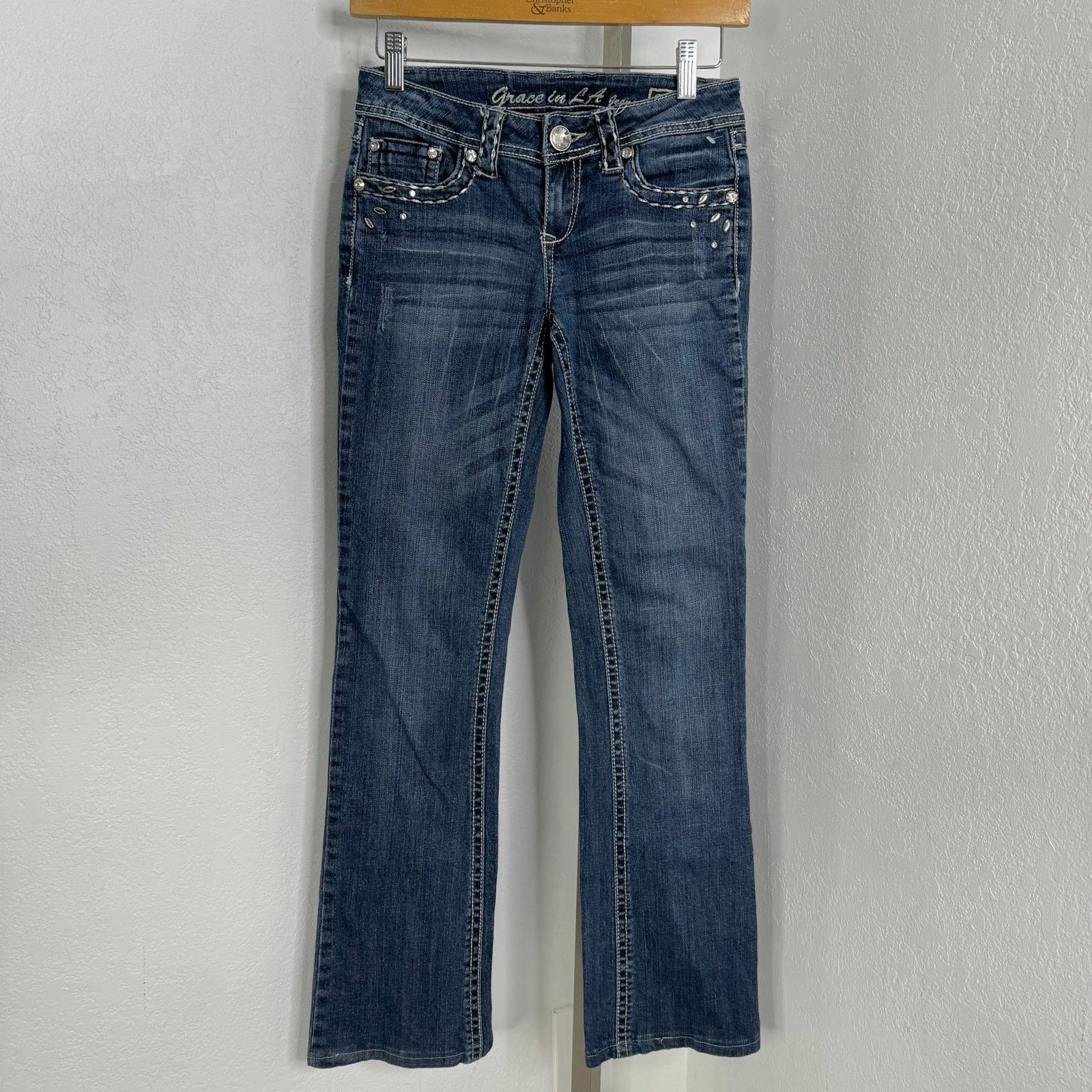 Other Cyber Y2K Bling Wing Design Pockets Low Rise Bootcut Jeans | Grailed