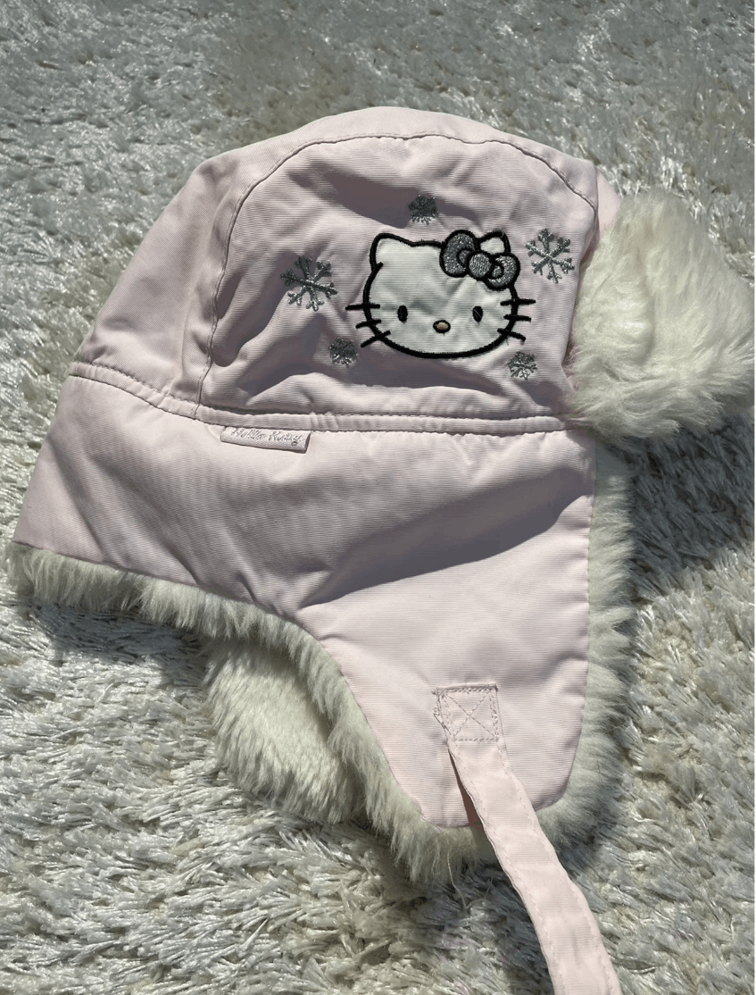 Anime × Cartoon Network × Vintage Hello Kitty y2k Aviator Trapper Hat ...