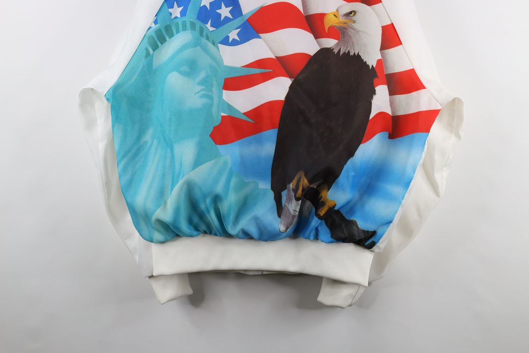 Vintage Vintage 80s Eagle Statue of Liberty Lined Satin Jacket USA ...