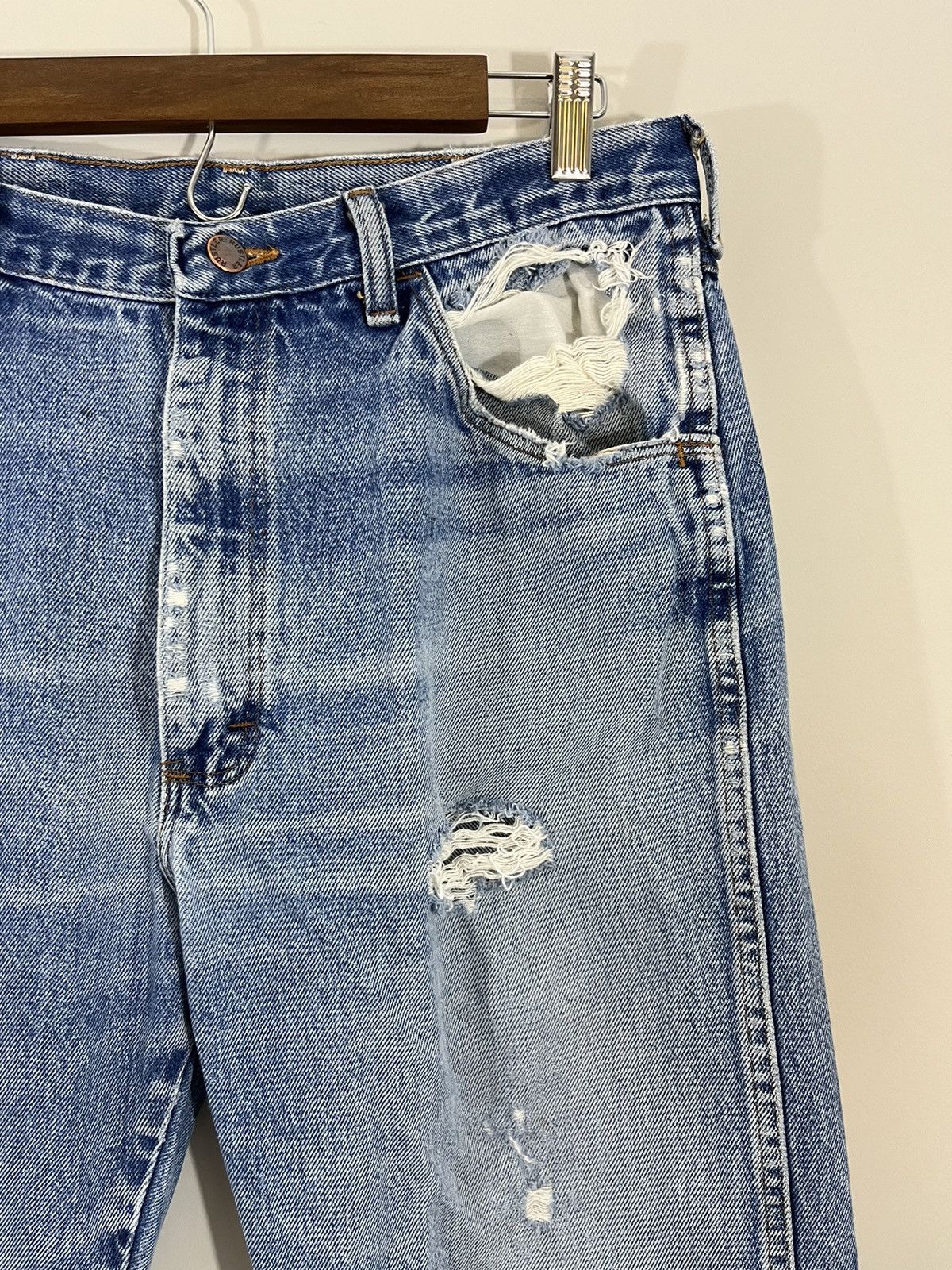 Vintage Thrashed Perfect Wash Faded Distressed Jeans | Grailed