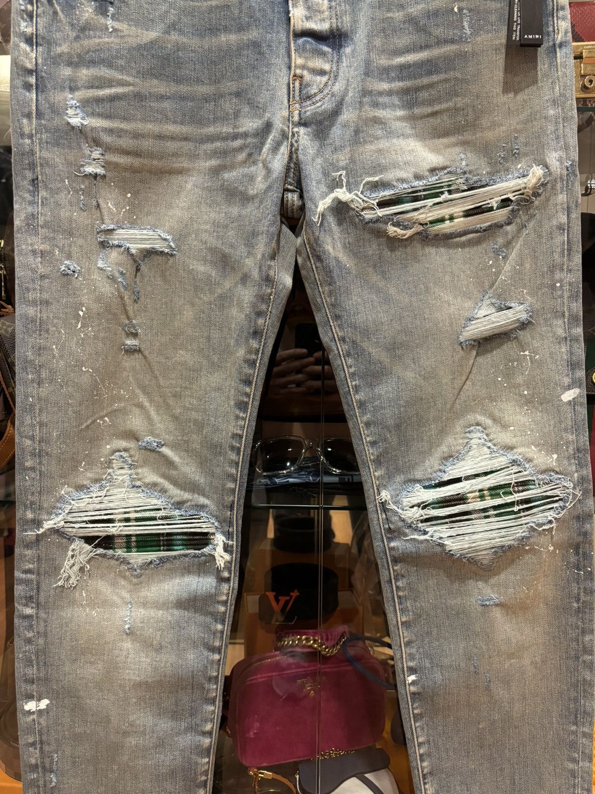 Amiri Amiri mx1 plaid denim jeans Clay indigo | Grailed