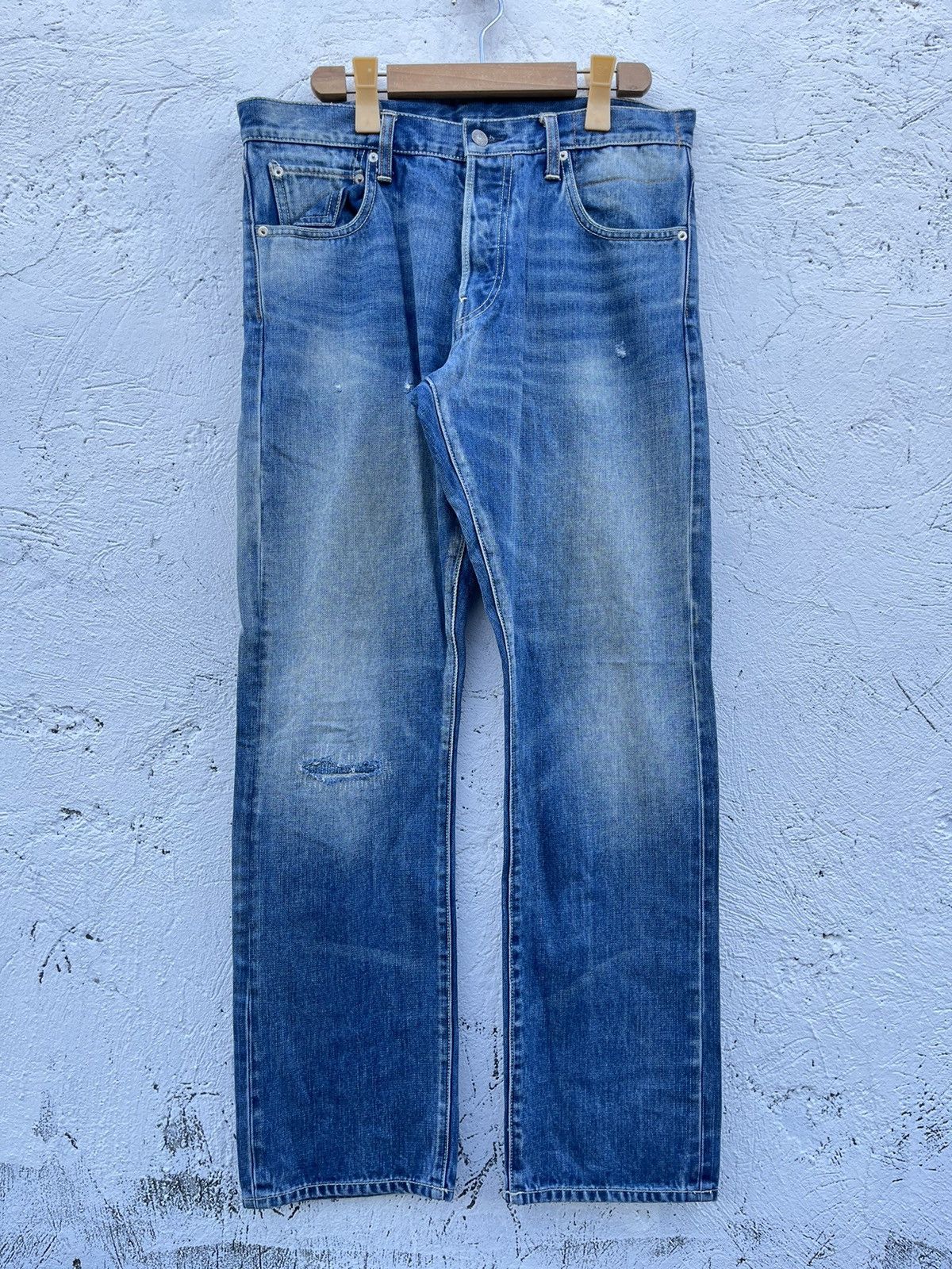 Visvim Social Sculpture Slim Damaged Denim Pants | Grailed