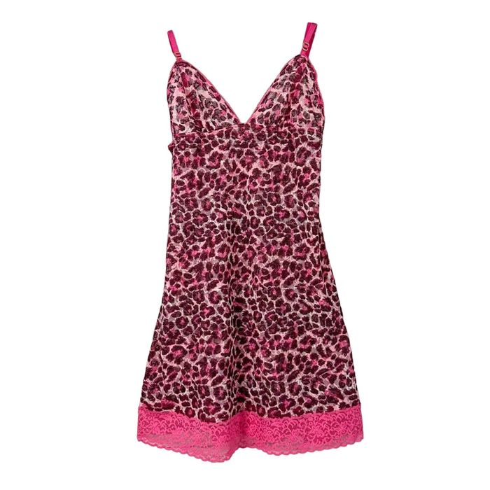 Victoria's Secret Victoria's Secret Leopard Print V Neck Lace Slip ...