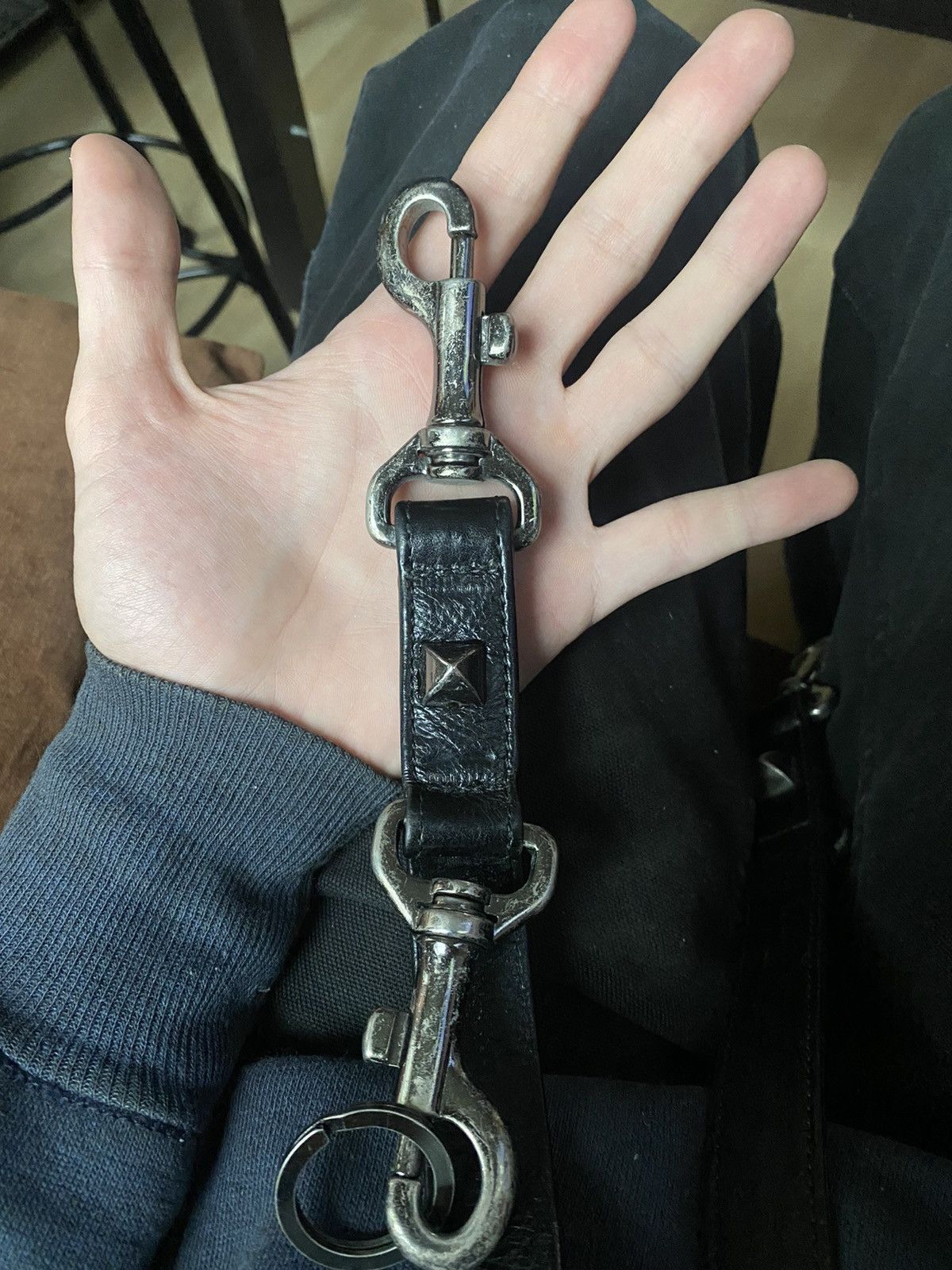 Number (N)ine Number nine black leather wallet chain / keychain | Grailed