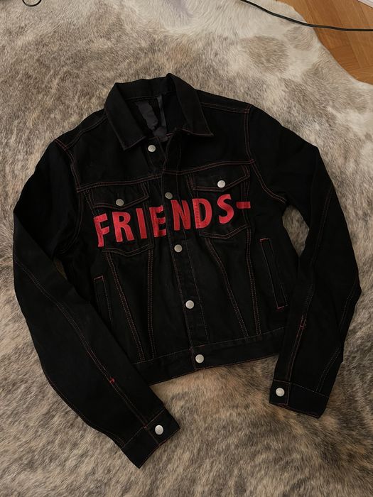 Vlone Vlone Friends Denim Jacket Red | Grailed