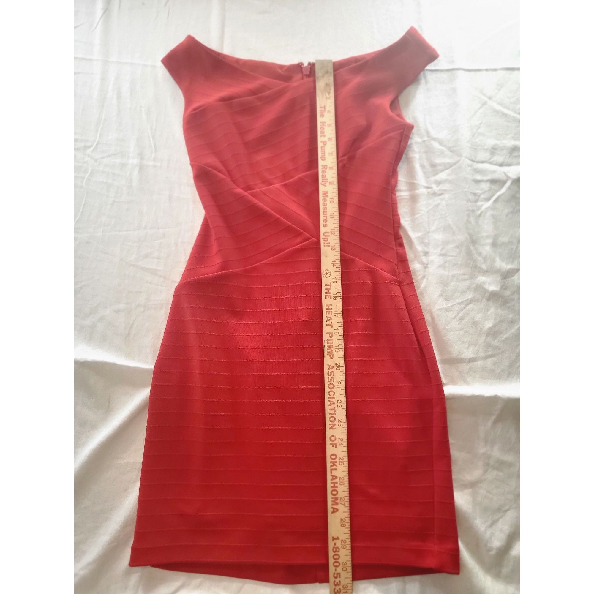 Guess Guess Los Angeles Cocktail Dress Women Sz 2 Midi Red Sleevel ...