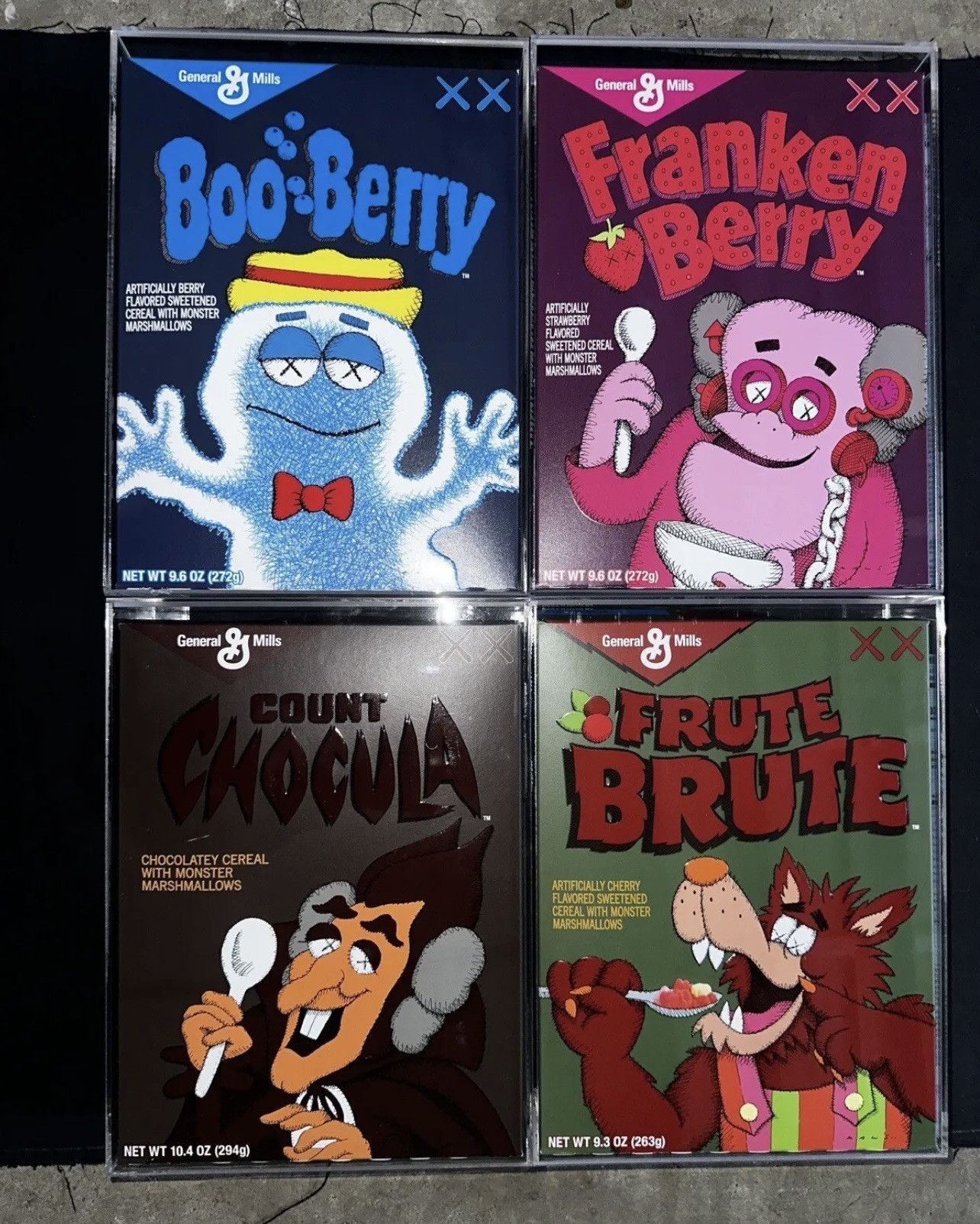 Kaws KAWS Monsters Cereal (Limited Edition Acrylic Case 4x Lot) | Grailed