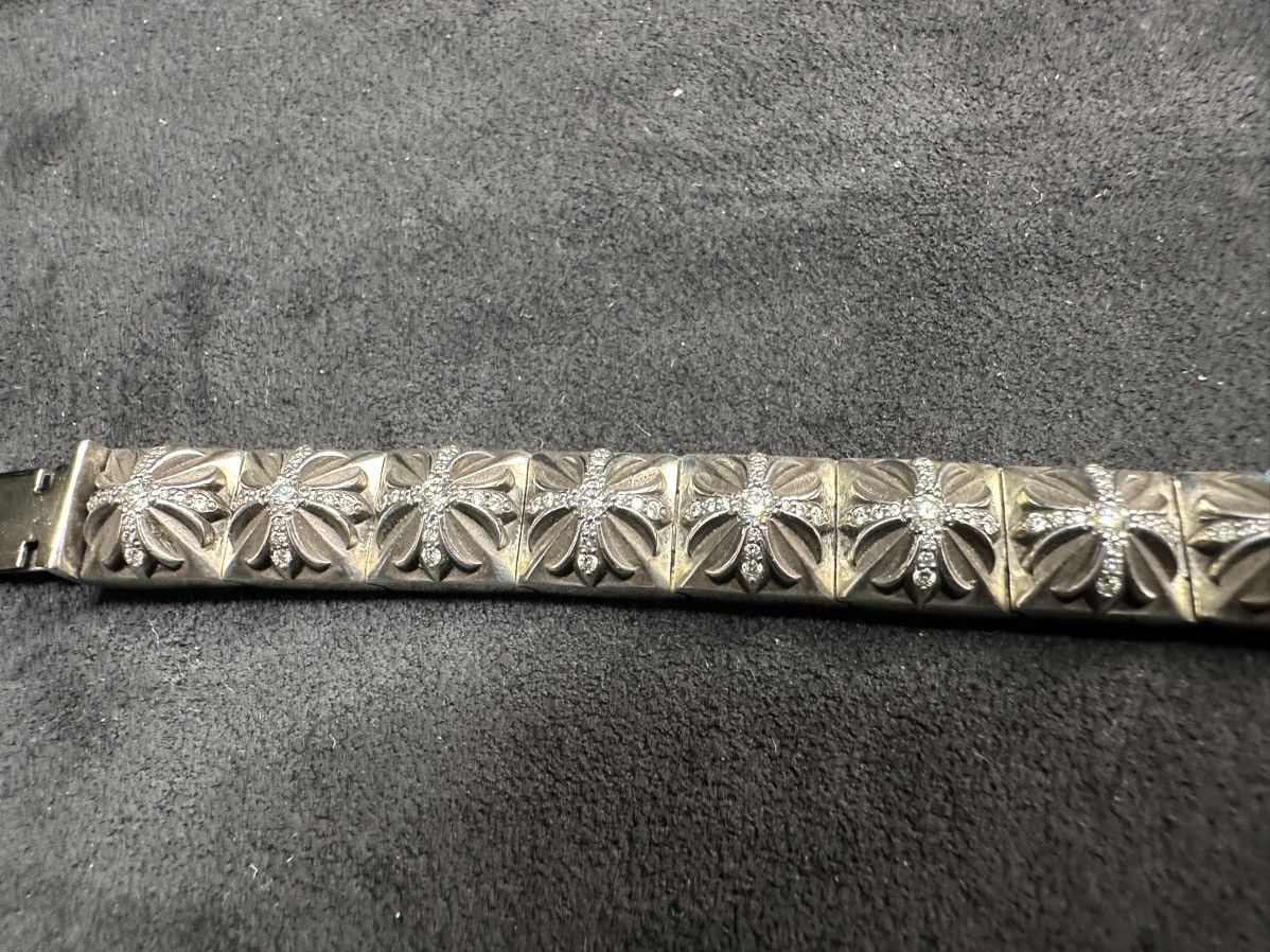 Chrome Hearts Chrome Hearts Silver Pyramid Bracelet 3/8 Pave Diamond ...