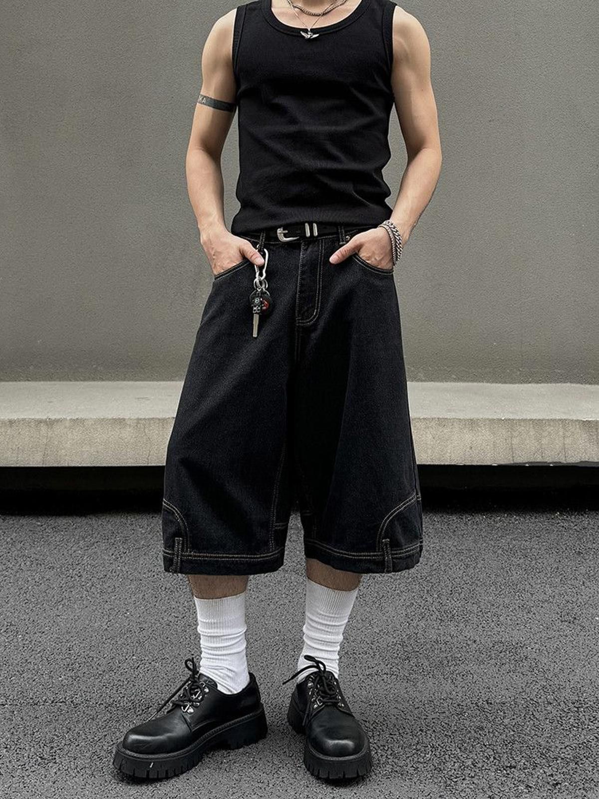 Jean Reversed Wide Leg Jorts, Baggy Denim Shorts | Grailed