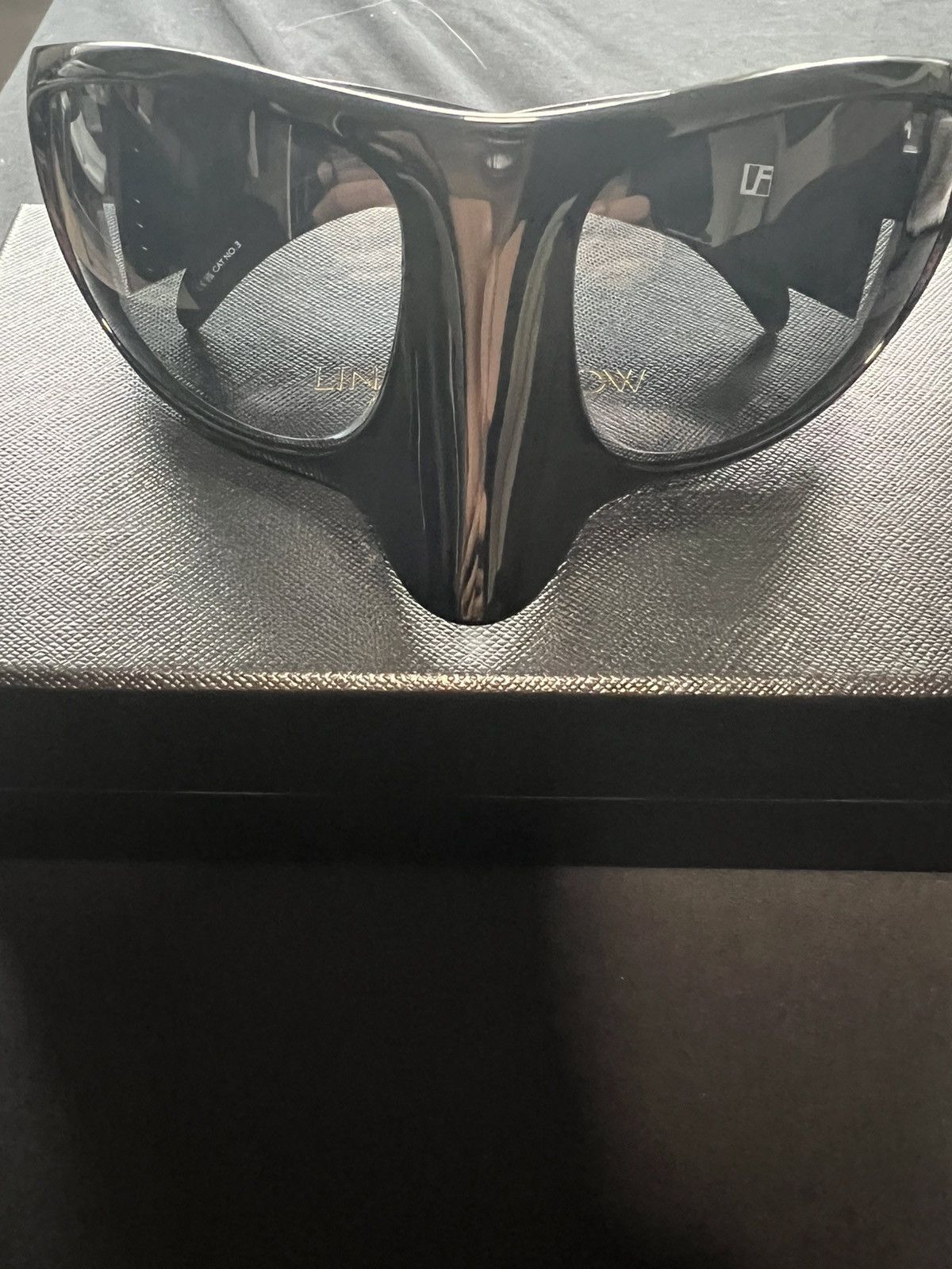 Balenciaga × Linda Farrow Linda farrow mask sunglasses black | Grailed