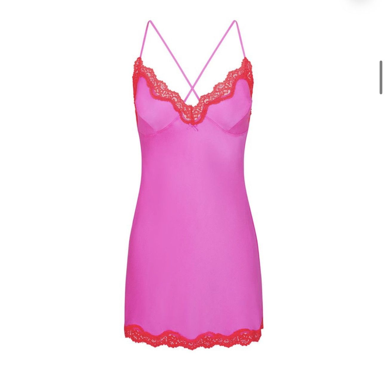 SKIMS Skims Lace Trimmed Silk Slip Dress (V Day collection) | Grailed